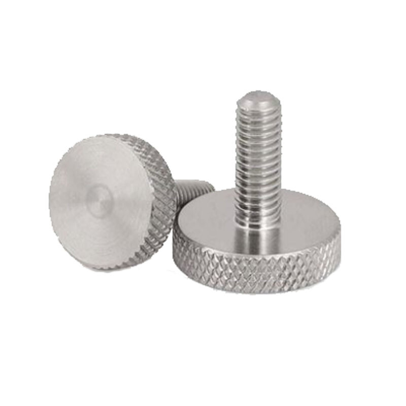 4pcs M3 hand twist screws big flat head knurled screw bolts thread ...