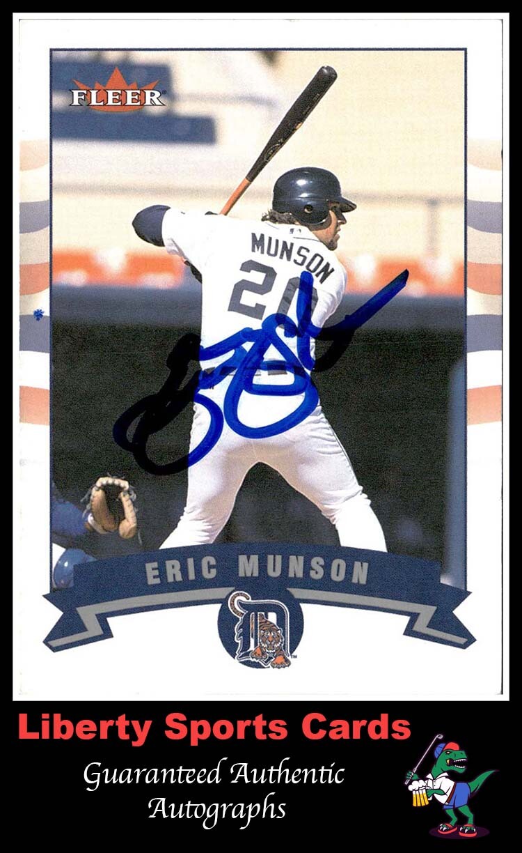 2002 Fleer Erick Munson #359 Authentic Autographed Card Detroit Tigers ...