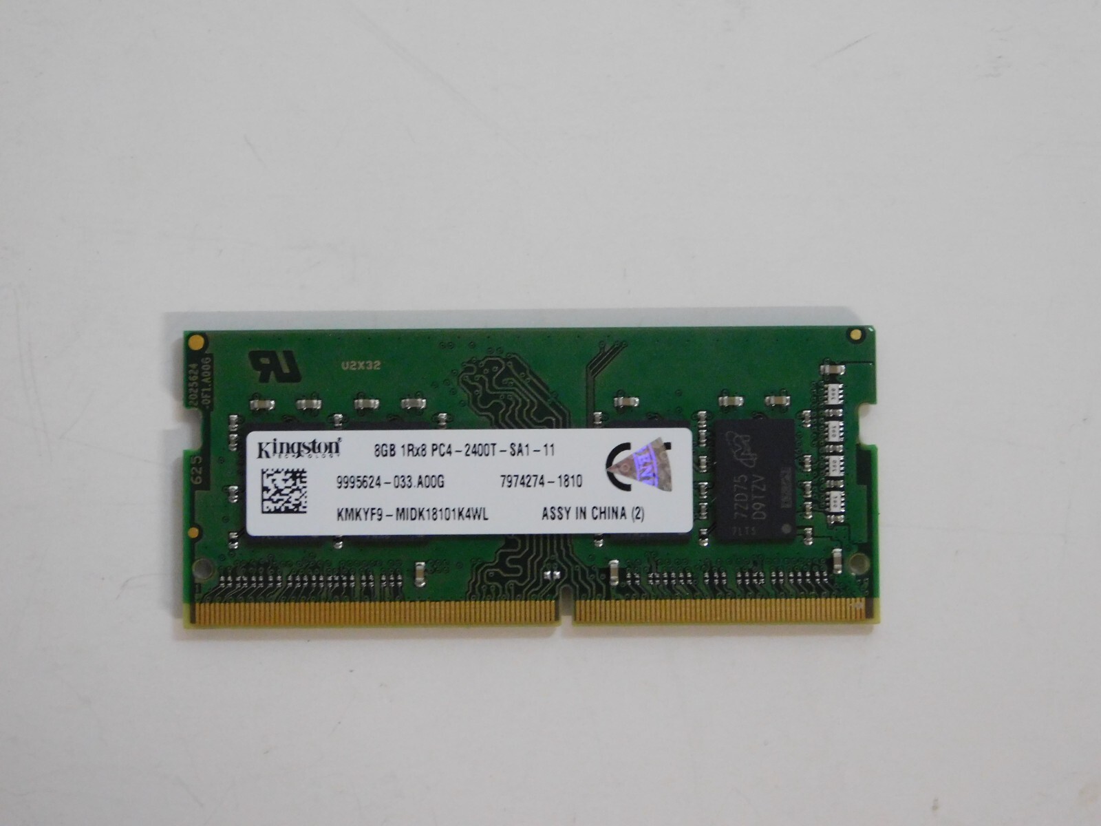 Kingston 8GB 1Rx8 PC4-2400T Laptop RAM Memory KMKYF9-MIDK18101K4WL ...