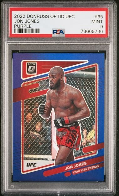 2022 Donruss Optic UFC Jon Jones Bones Purple Prizm Parallel #65 PSA 9 ...