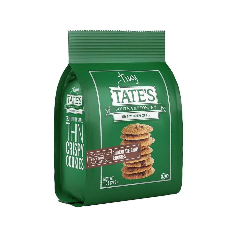 24/Carton Tates Bake Shop Tiny Tate's Chocolate Chip Cookies 1 oz ...