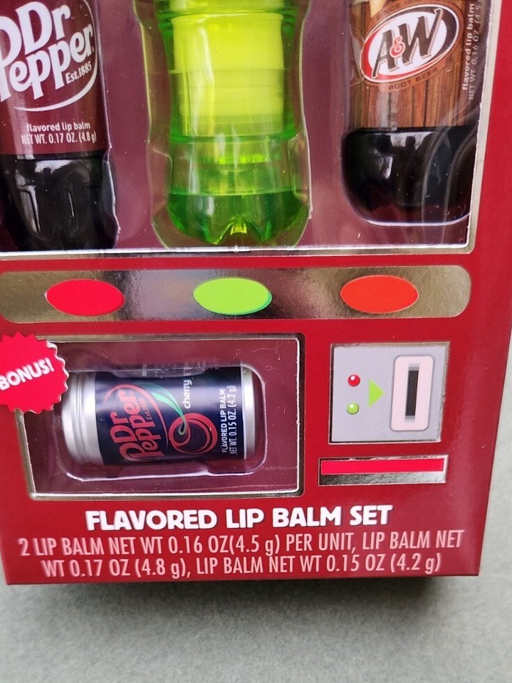 Dr. Pepper - Flavor Lip Balm Set - 4 Lip Balms - Dr. Pepper / 7UP / AW ...