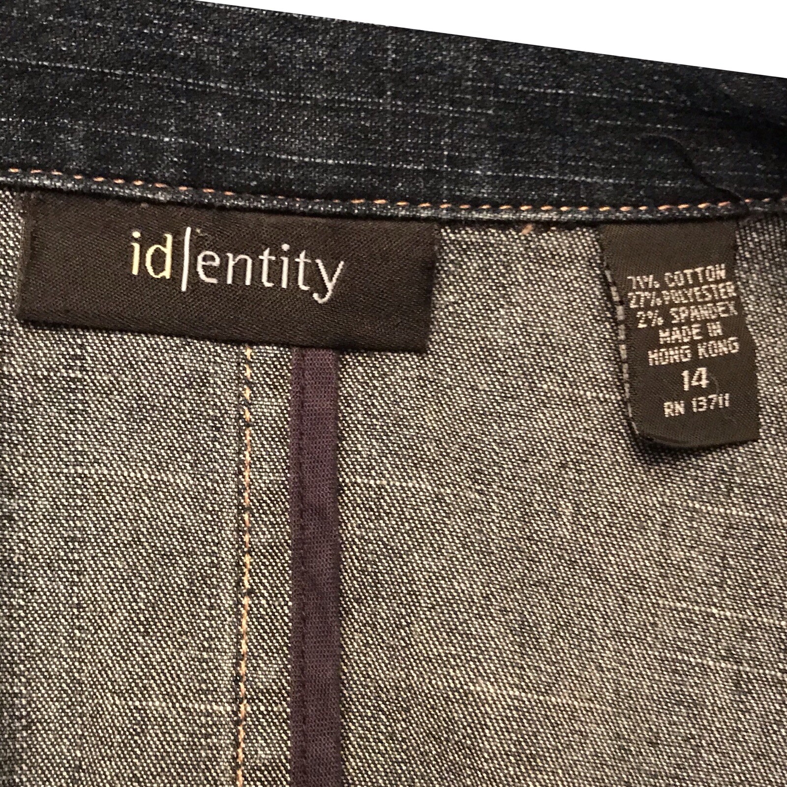 Identity Denim Jean Blazer 2 Button Womens size 14 Da… - Gem