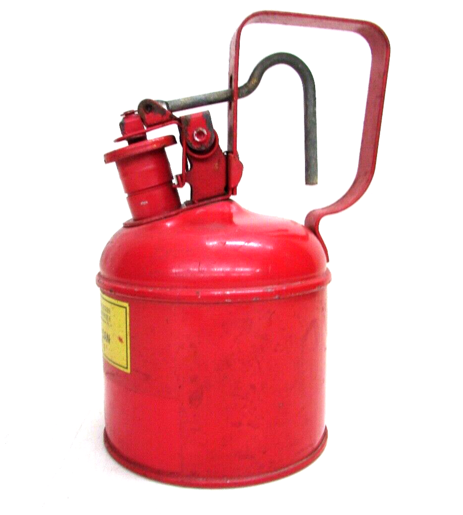 NOS! VINTAGE JUSTRITE MFG. CHICAGO 1-Quart TYPE I SAFETY GAS CAN w ...