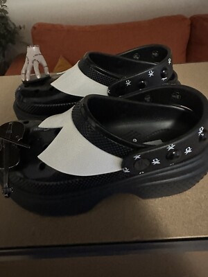 Wednesday Addams Crocs Size 7 Women’s Only Tried On Thing Goth Spooky ...