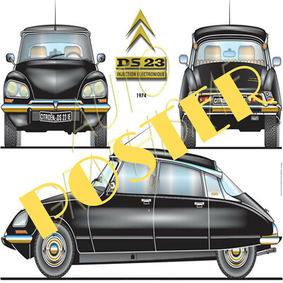 CITROEN DS 23 / DS23 noir - Poster voiture de collection automobile | eBay