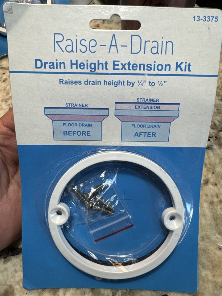 Raise-A-Drain Drain Height Extension Kit 3-3/8" Comes with 4 Screws NEW ...
