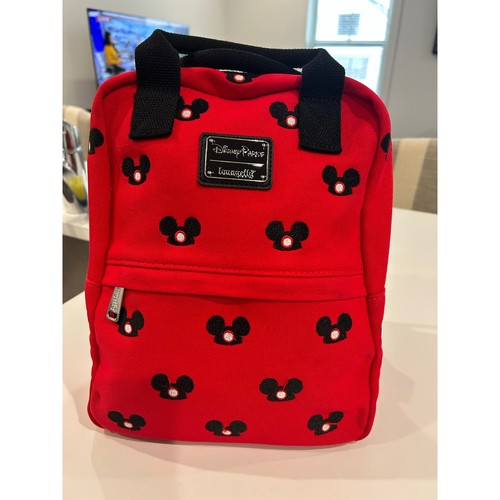 Disney Parks Red Canvas Loungefly Mickey Mouse Ear Backpack Rare | eBay