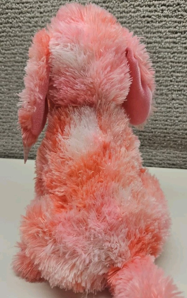 Six Flags Another Winner Dog Plush Stuffed Animal Bright Pink Fluffy 12 ...