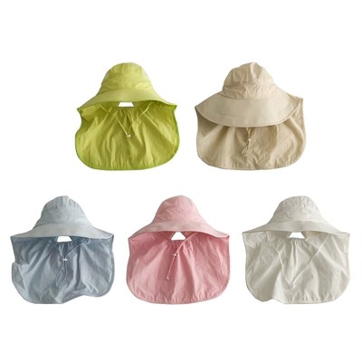 Baby Cotton Summer Hat Toddler Boys Girls Sun Hat Kid Neck Protections ...