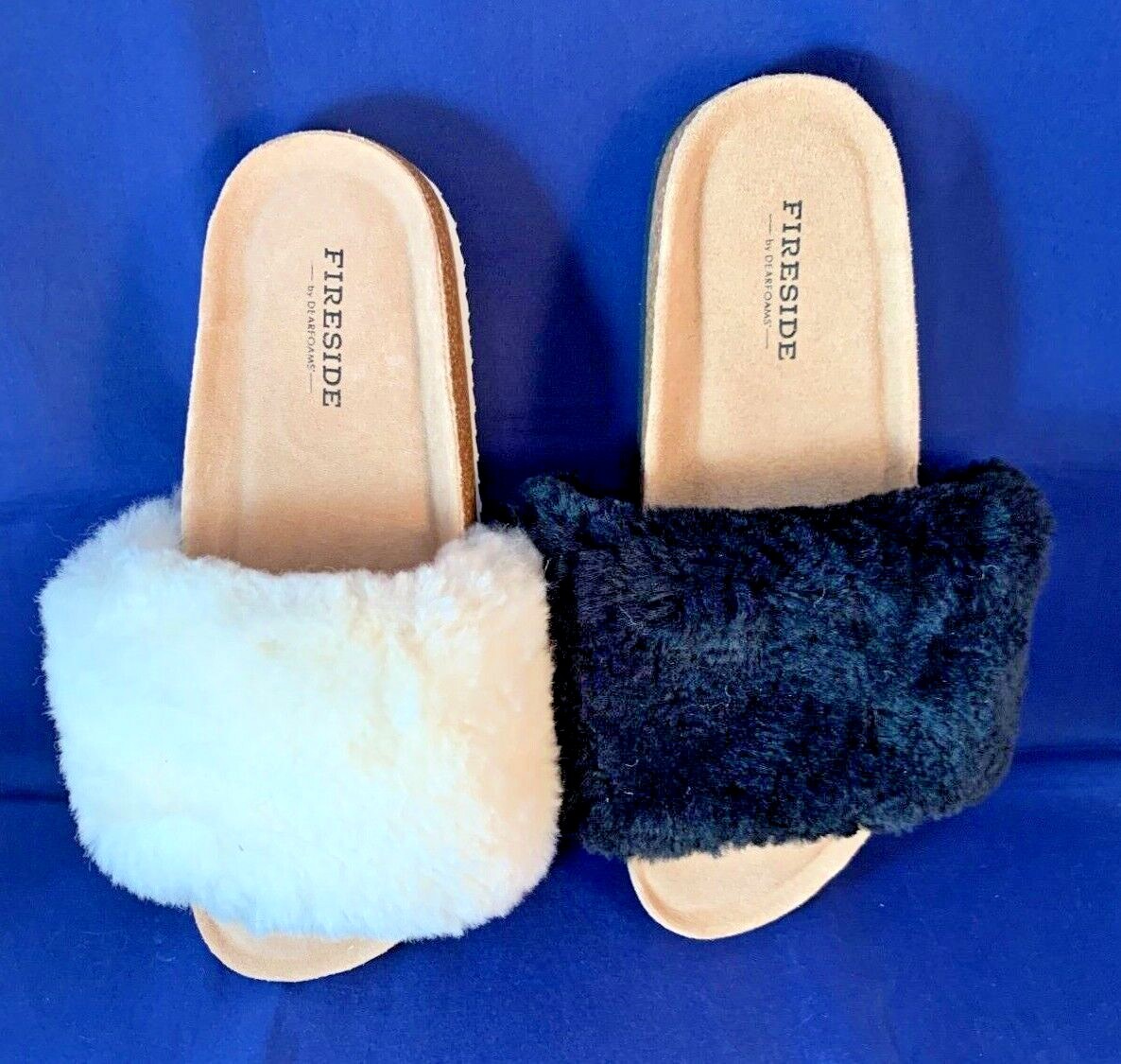 Dearfoams Fireside Caberra Genuine Shearling Footbed Womens Slide ...