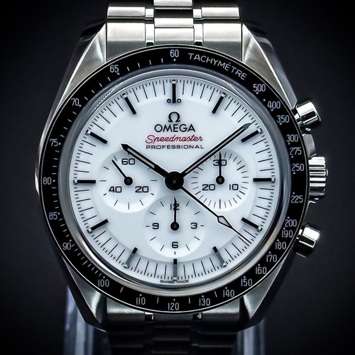 Omega Speedmaster Moonwatch 42 White Dial Steel Complete B+P 310.30.42 ...