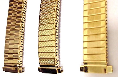 Expander Watch Bracelet Gold Tone Body size 8mm End Size 8 - 16 mm ...