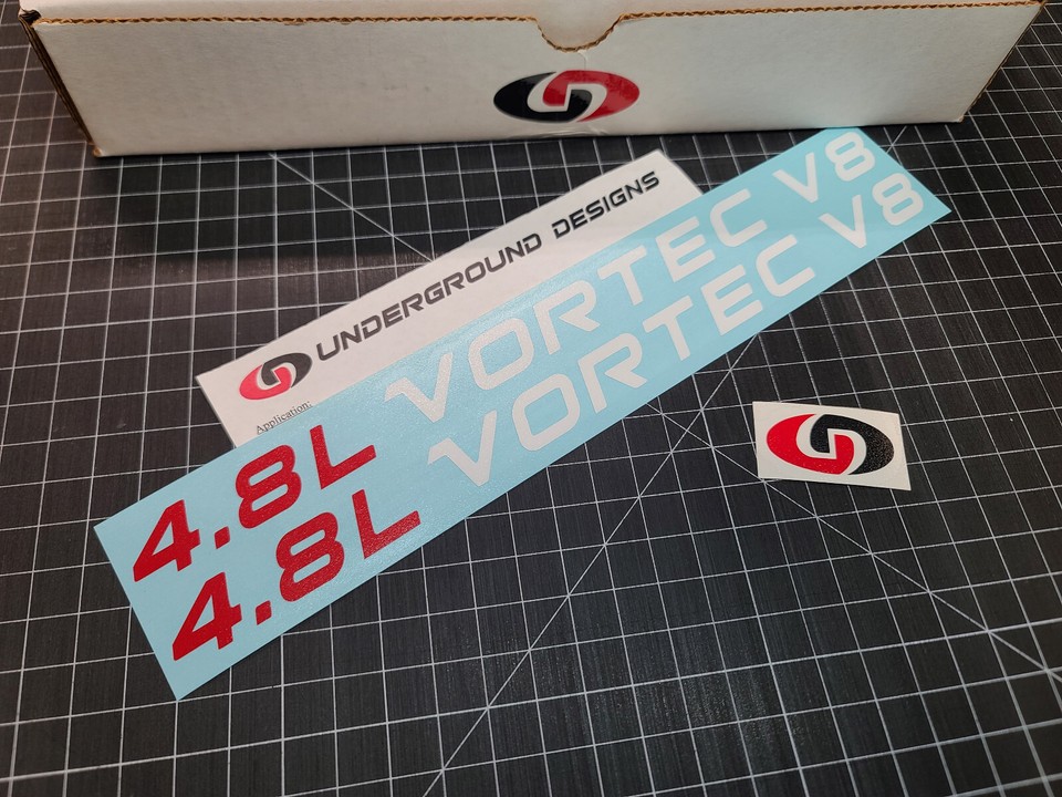 4.8L Vortec V8 Decals (2) Engine Hood Stickers fits Silverado Sierra ...