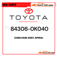 84306-0k040 Genuine OEM Toyota Cable Sub-assy Spiral 843060K040 for ...