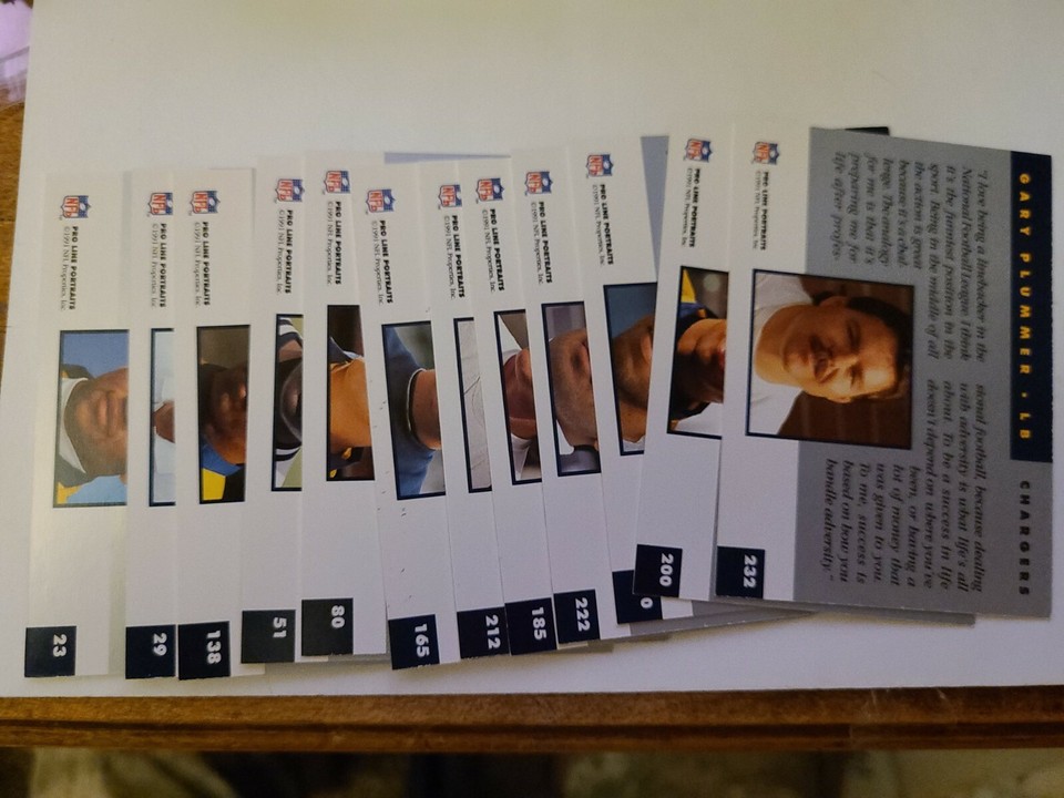 1991 Proline Portraits San Diego Chargers 12 Card Lot | eBay