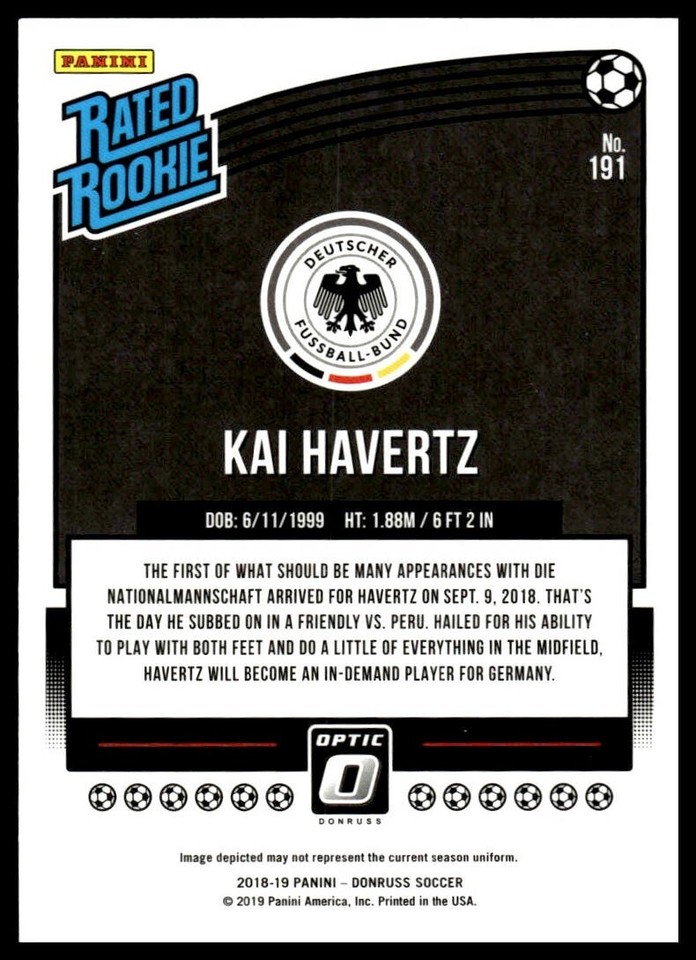 2018-19 Donruss Optic #191 Kai Havertz RR Rookie Card GERMANY | eBay