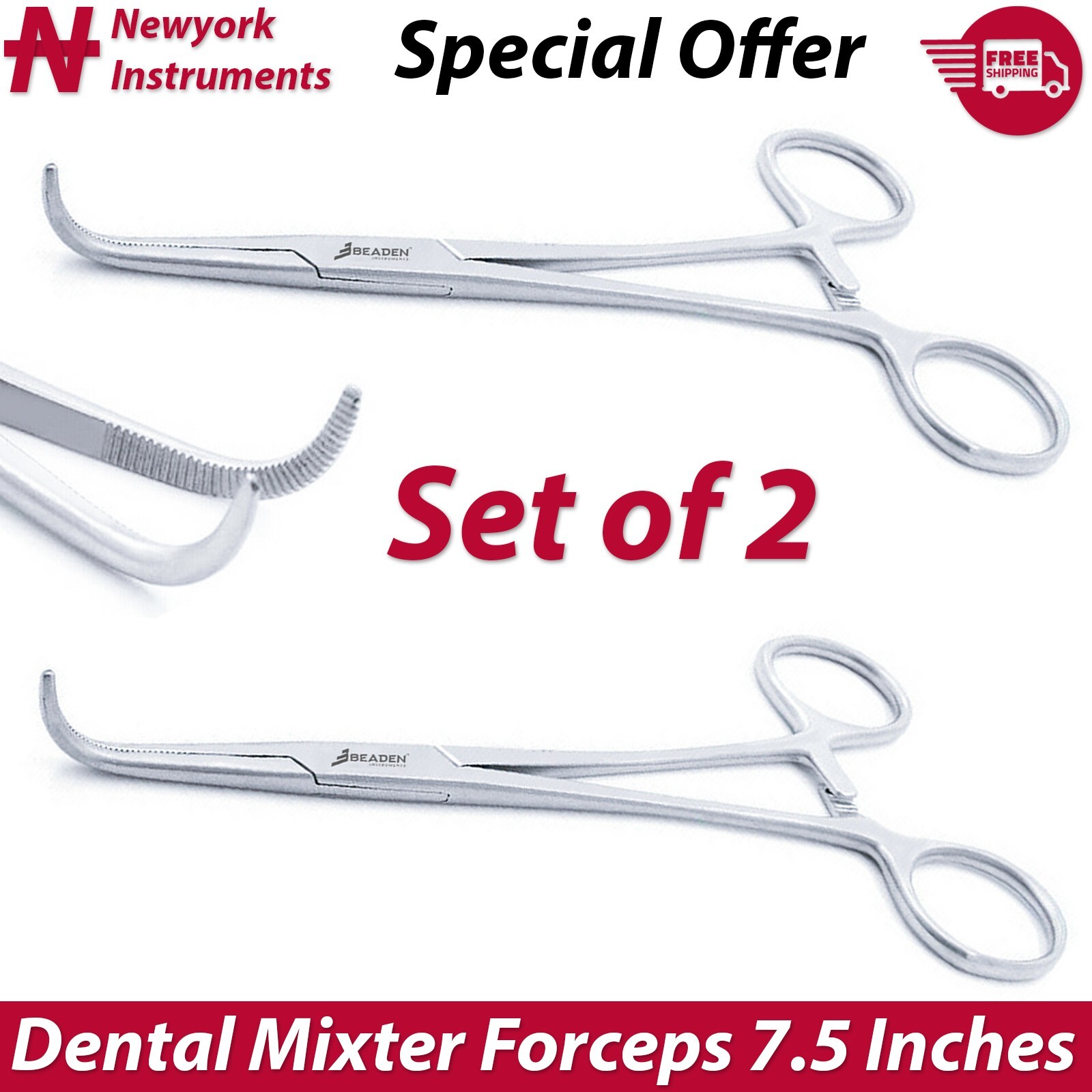 Set of 2 Mixture Forceps Right Angle Clamp Forceps 7.5" Inch Surgical ...