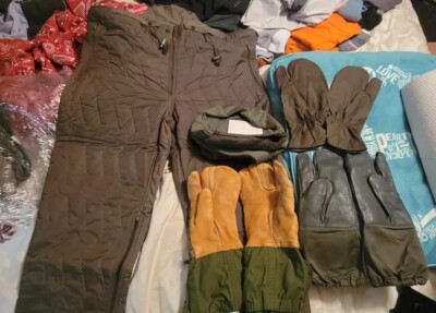 USGI TRIGGER FINGER MITS w/ LINER +Pant Liner+French Helmet Liner ...