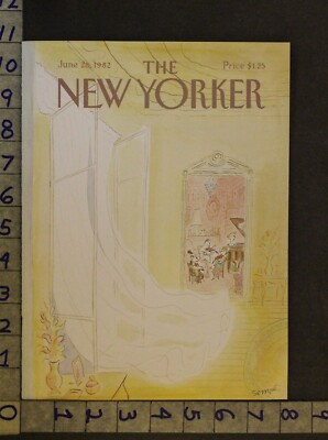 1982 NEW YORKER VINTAGE ART COVER SEMPE MUSIC INSTRUMENT INTERIOR DECOR ...