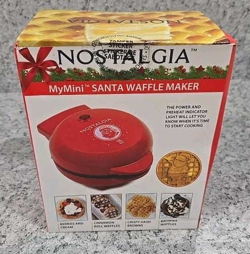 My Mini Waffle Maker Santa Waffle 5" Non Stick New In Box Christmas ...