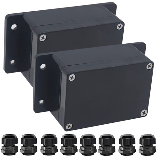 2packs Junction Box Ip65 Waterproof Abs Plastic Electrical Project Case ...