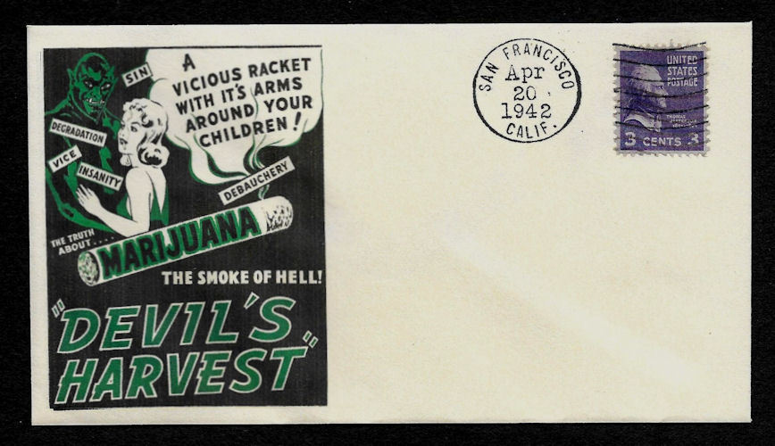 1942 Anti Marijuana Propaganda Featured on Collector's Envelope *OP1352 ...