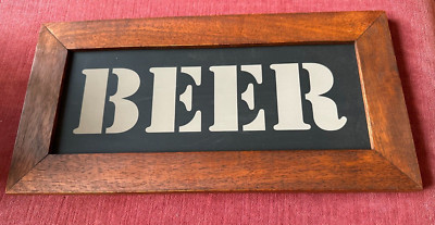 Wood-Framed Beer Plaque 13 1/4 Inches by 7 Inches Bar Sign | eBay