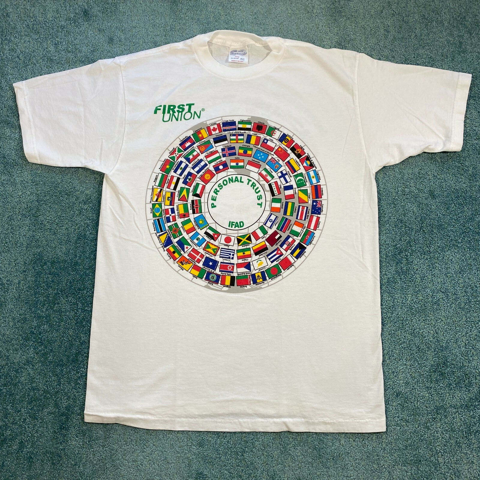 VINTAGE First Union Bank IFAD Shirt Large Wells Fargo International ...