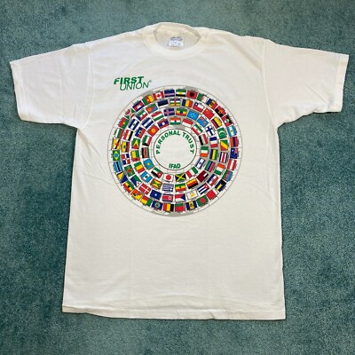 VINTAGE First Union Bank IFAD Shirt Large Wells Fargo International ...