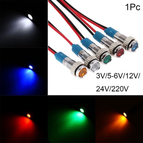 Green White Signal Lamp 6mm LED Metal Indicator Light 3V 5V 6V 9V 12V ...