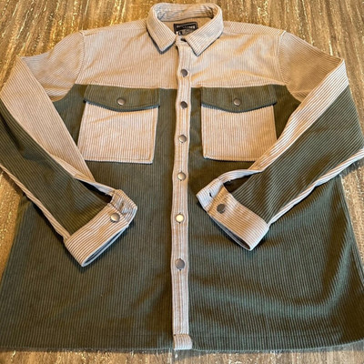 Men's Outlander by Craft + Flow Corduroy Jacket Green/Beige, Large | eBay