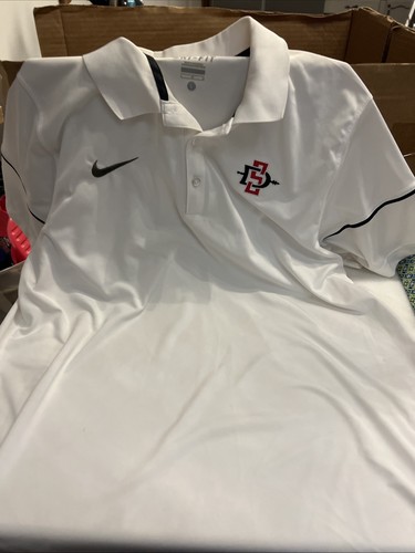 San Diego State Aztecs Nike Dri-FIT Polo Shirt Mens Large White Gray ...