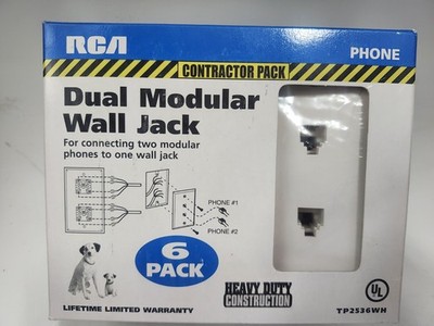 RCA Dual Modular Wall Jack 6 Pack Contractor Pack Heavy Duty Construction | eBay