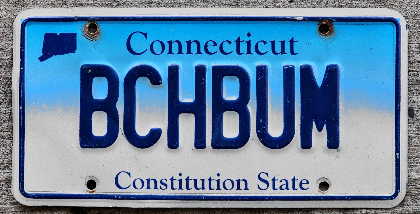 2000 Connecticut Personalized Vanity License Plate "BCHBUM" Beach Bum ...