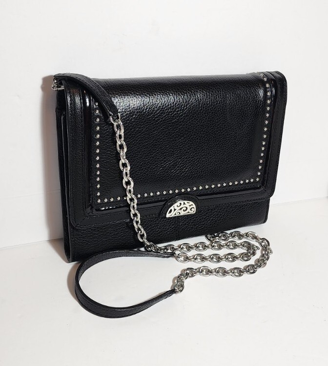 BRIGHTON PRETTY TOUGH STUDDED FRONT FLAP 6"HX9"W CELL PHONE ORGANIZER ...