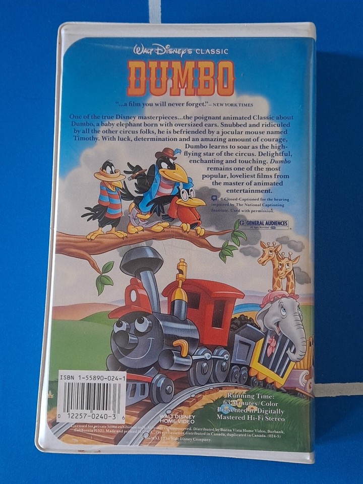 Rare Black Diamond Edition Walt Disney's Dumbo VHS 1991 024 Collectible ...