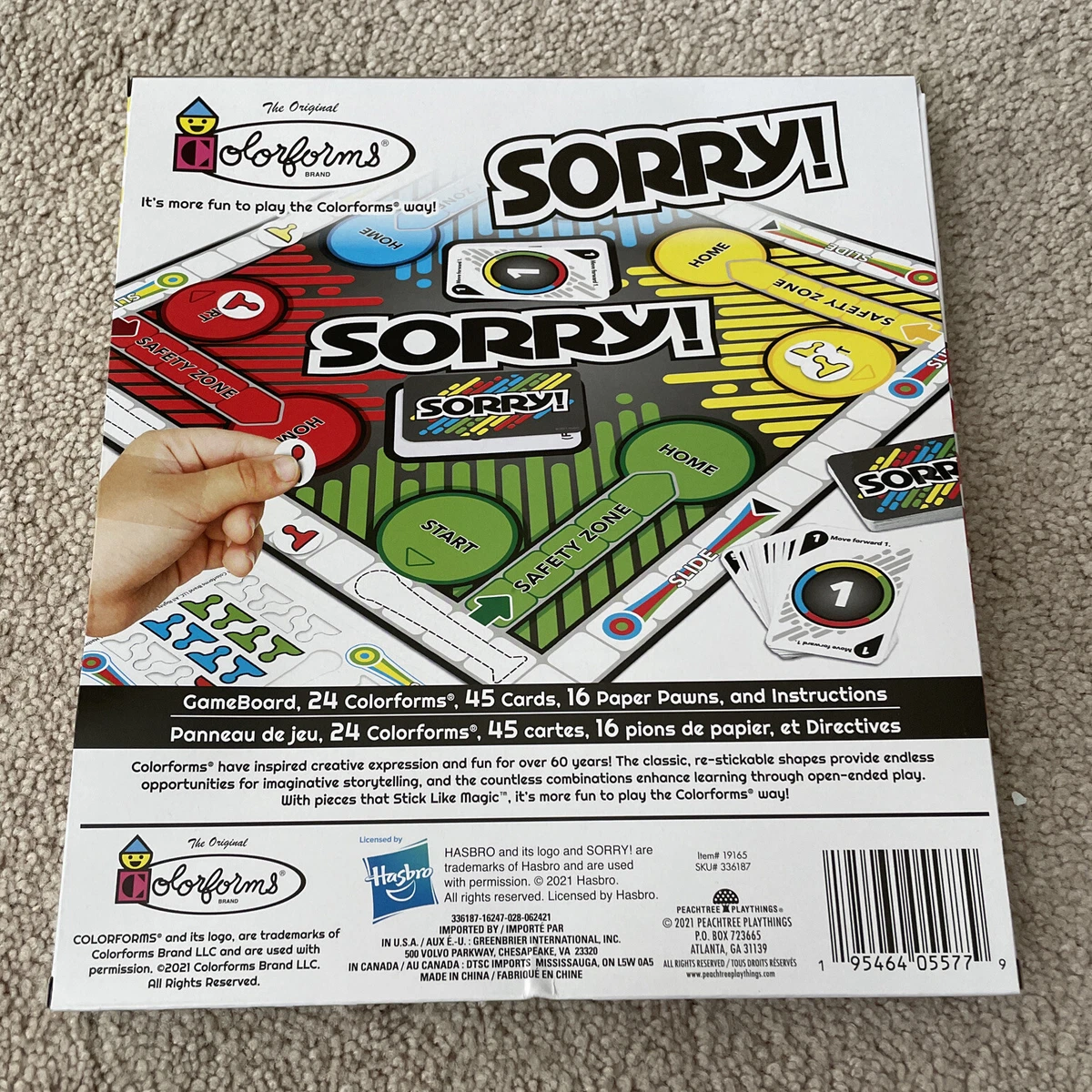 Original Sorry Game Cards
