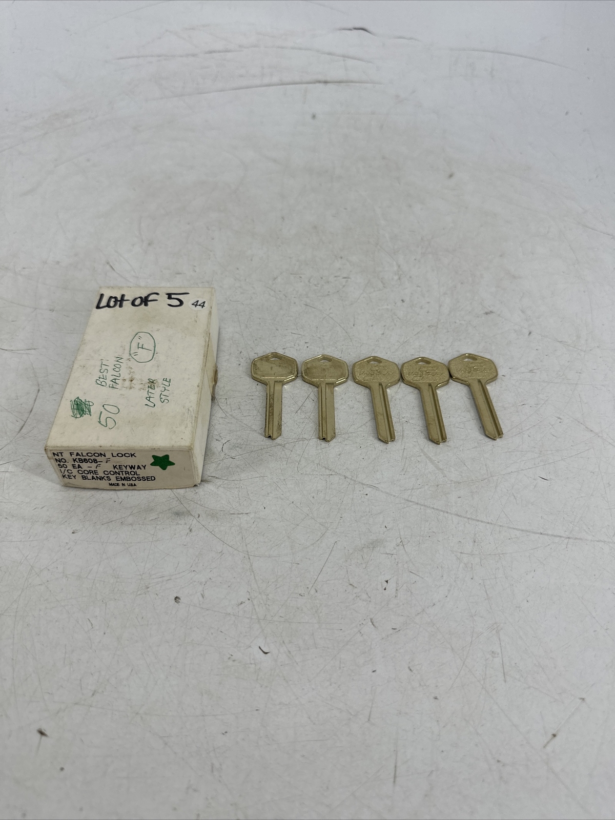 5 Falcon Schlage Cylinder KB608 "F" Interchangeable Core Stamped Key ...