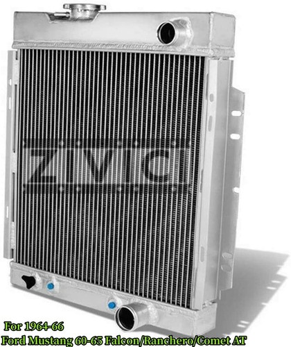 3 Row Aluminum Radiator For 1960-1966 64 Ford Mustang Falcon Ranchero ...