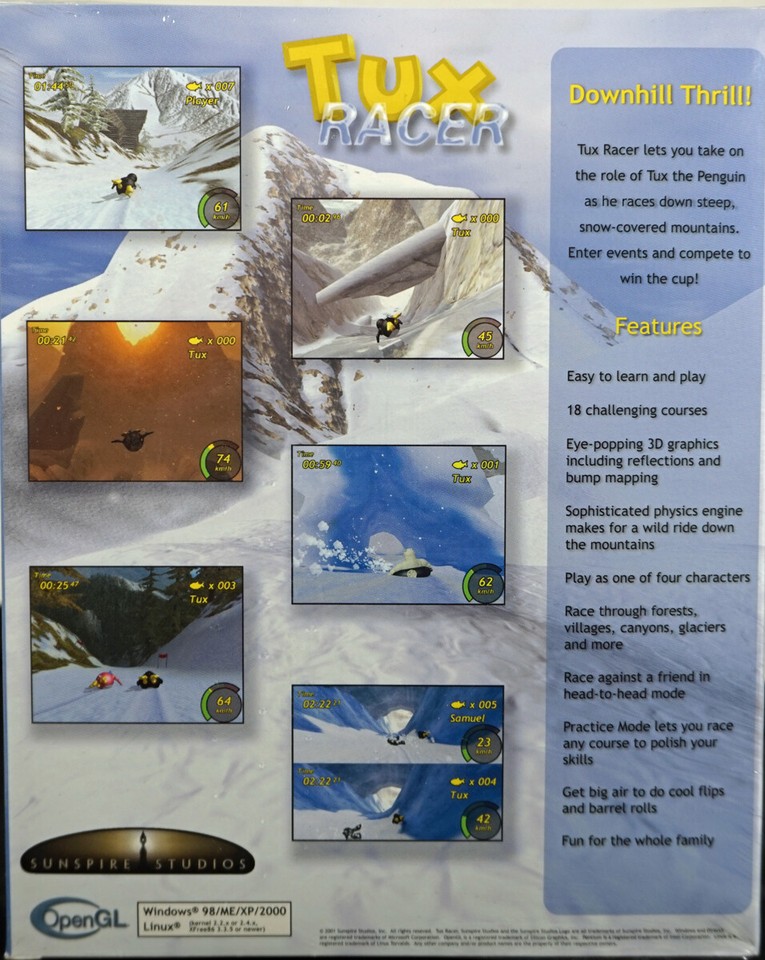 Tux Racer: Desktop Game for Linux - 18 challenging courses - race thru ...