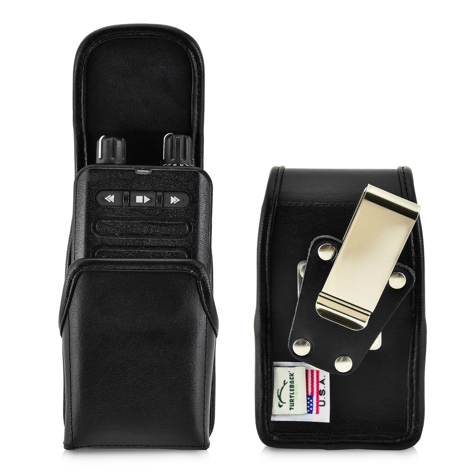 Minitor VI (6) Voice Pager Fire Radio Leather Pouch Holster Metal Belt ...
