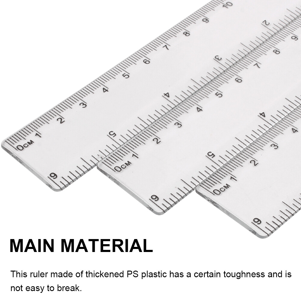 12pcs 15cm Plastic Ruler Straight Inch Metric Double Sided Shatter ...