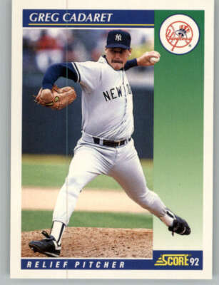 1992 Score #454 Greg Cadaret Yankees | eBay