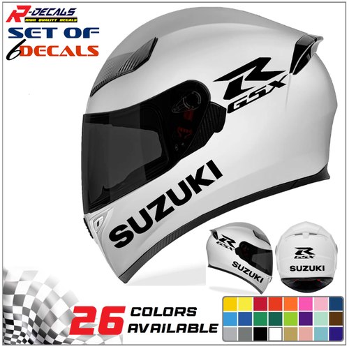Helmet Vinyl decal 6 pcs set for SUZUKI GSX R Motorcycle helmet decals ...