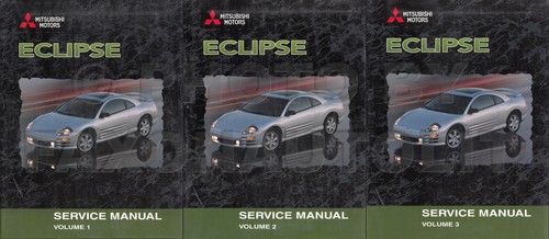 2000 Mitsubishi Eclipse Shop Manual 3 Volume Set Repair Service Books ...