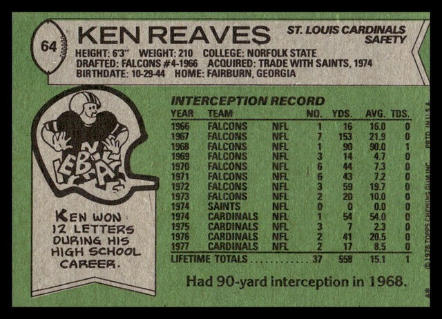 1978 Topps - #64 Ken Reaves for sale online | eBay