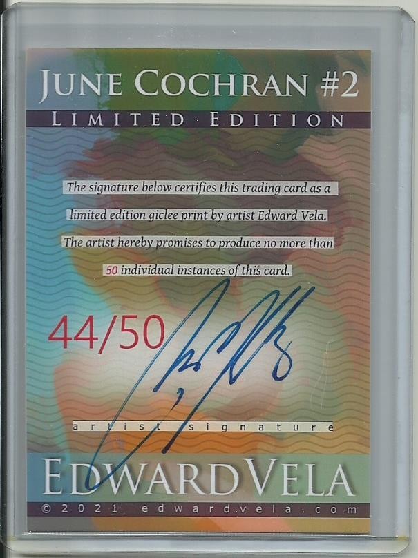 2021 June Cochran #2 Edward Vela Giclee Art Signed LTD ED Card 44/50 ...