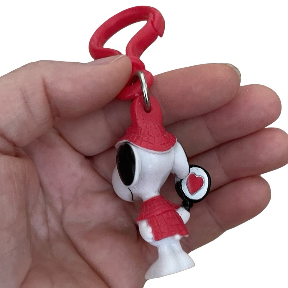 3 Peanuts Snoopy Toys Heart Keychain BACKPACK CLIP 4" & Pumpkin Car ...