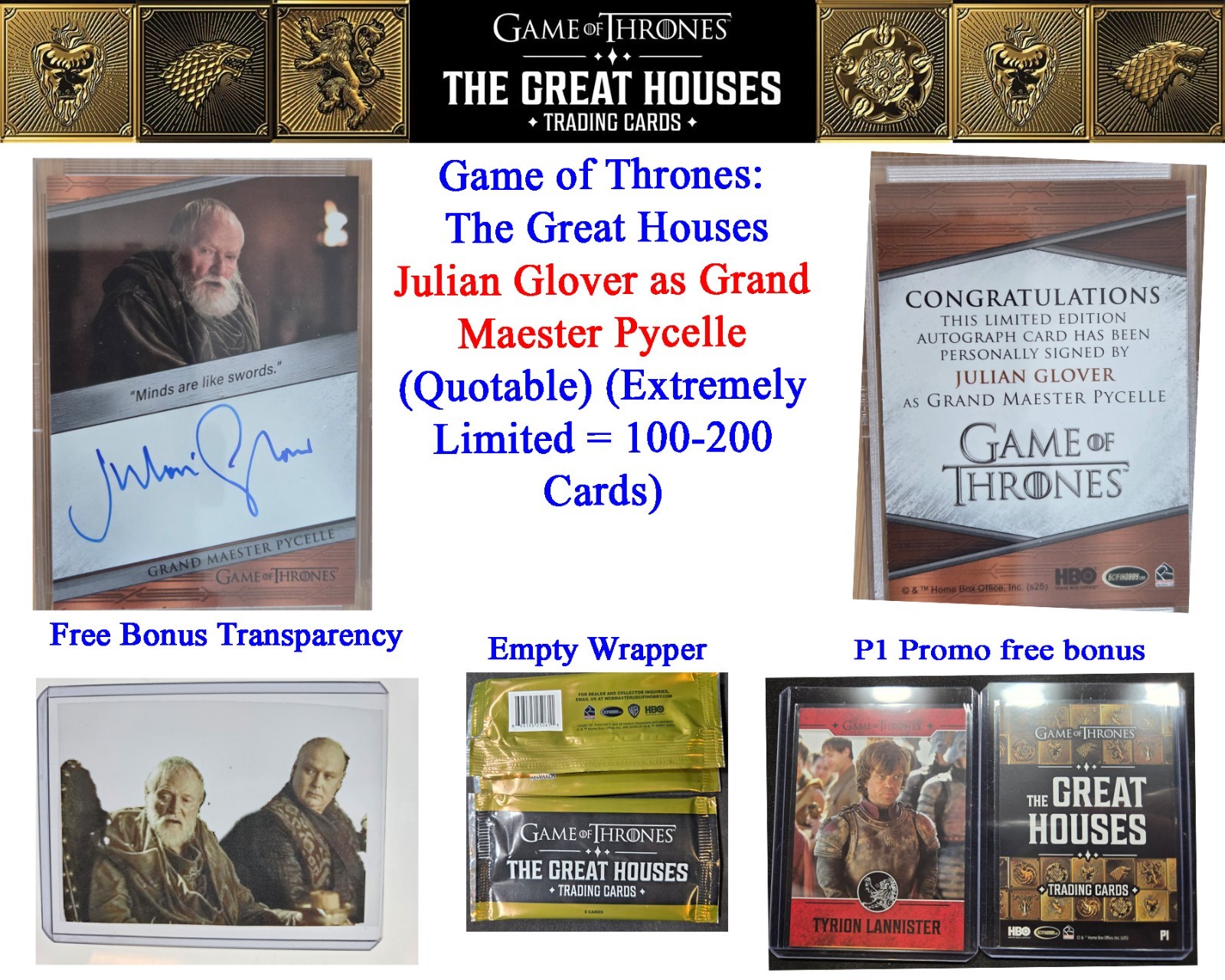 Game of Thrones: The Great Houses Julian Glover as Grand Maester ...